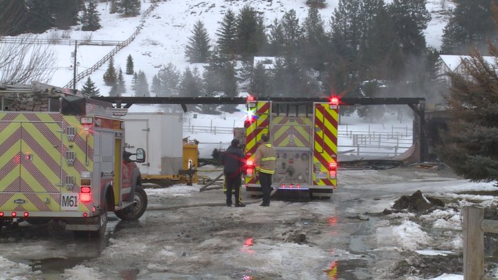 Fire destroys Ellison barn | Globalnews.ca