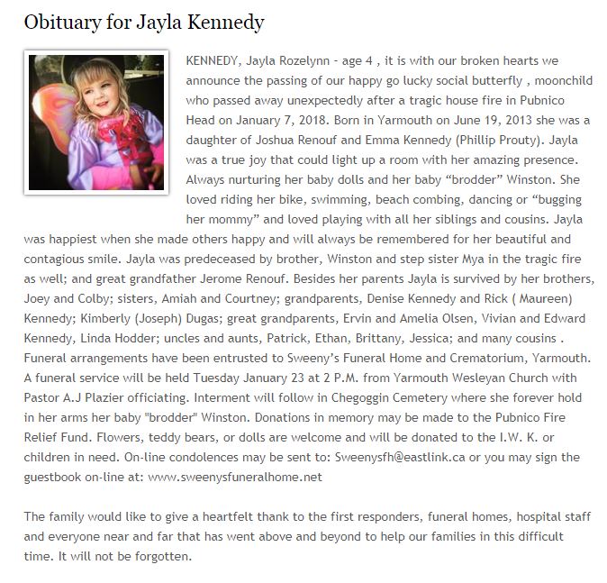 Funeral arrangements finalized for 3 of 4 children who died in Pubnico ...