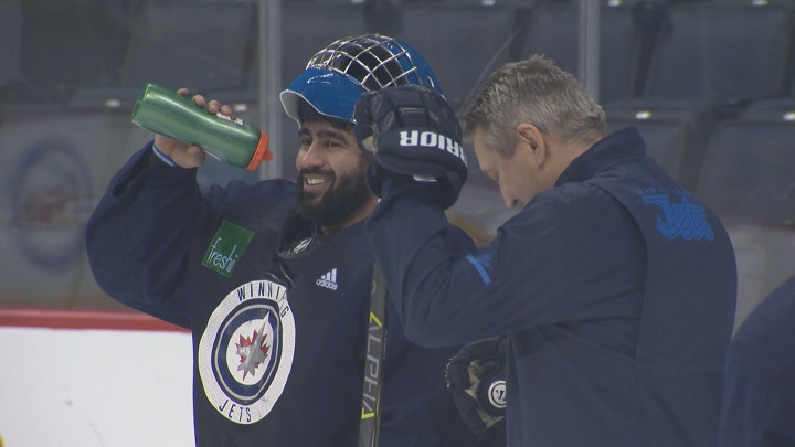 Winnipeg Jets’ security staffer replaces goalie during NHL practice ...