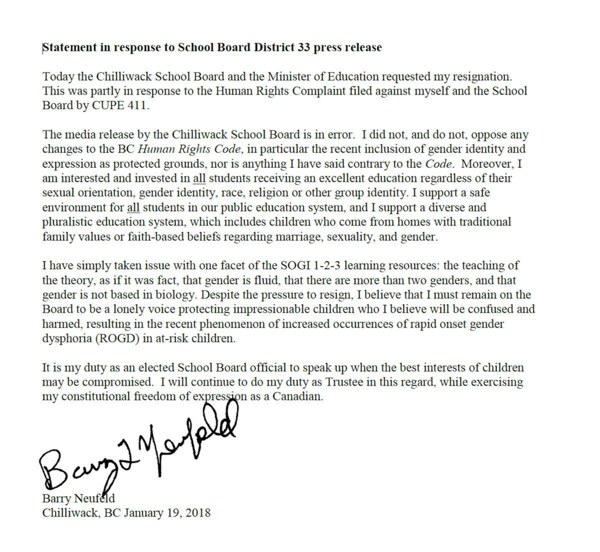 Chilliwack trustee Barry Neufeld says he ‘must remain on the board’ to ...