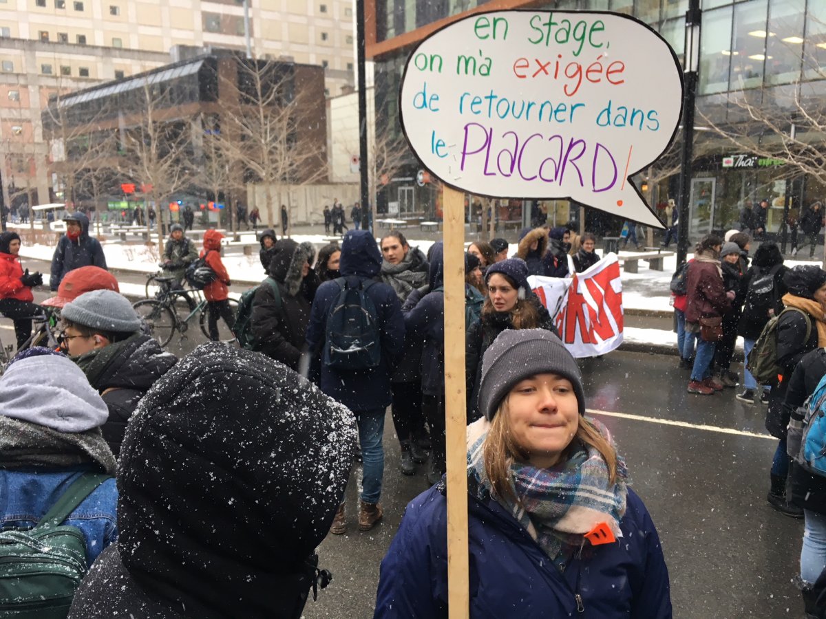 Quebec students strike, march in downtown Montreal for paid internships ...