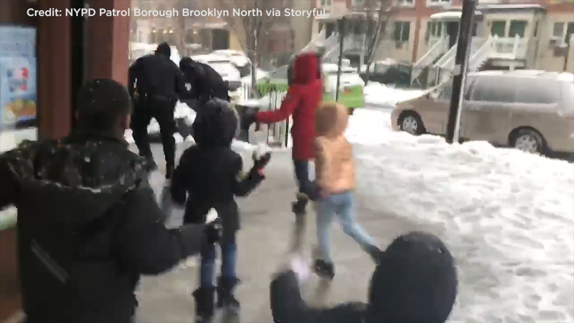New York police face off with kids in snowball fight - National ...