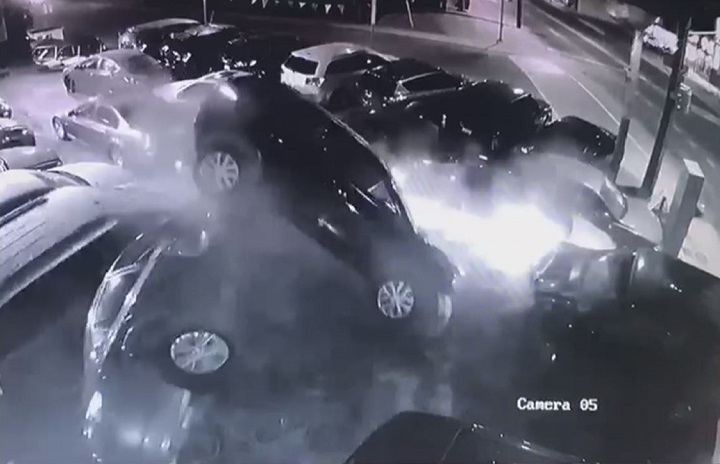 WATCH: SUV crashes into Toronto dealership lot, several vehicles ...