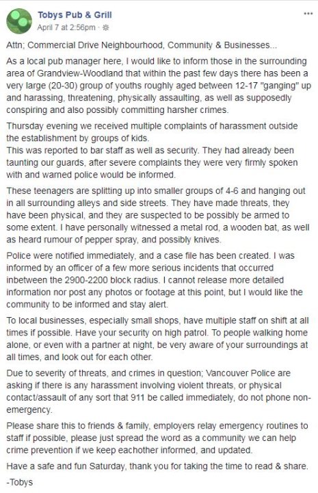 VPD beefs up Commercial Drive patrols after reports of ‘very large ...