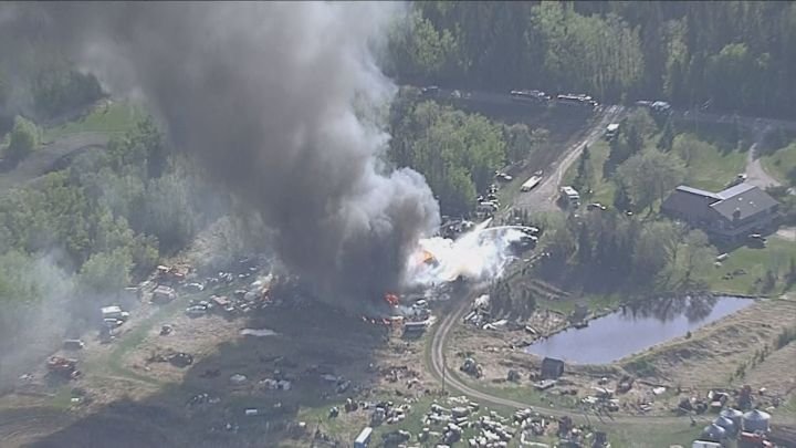 Firefighters battle fire at large storage building near Ardrossan ...