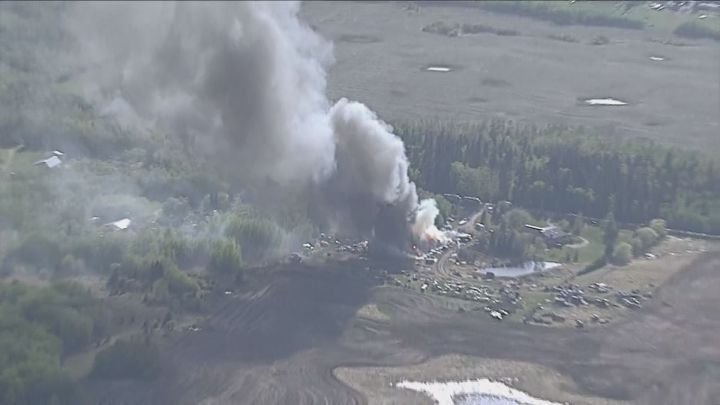 Firefighters battle fire at large storage building near Ardrossan ...