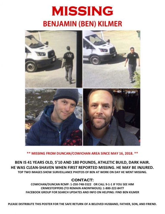Ben Kilmer missing: Desperate search continues for Cowichan Valley dad ...