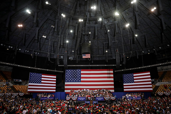 Donald Trump again defends crowd size at rally and photos suggest he ...