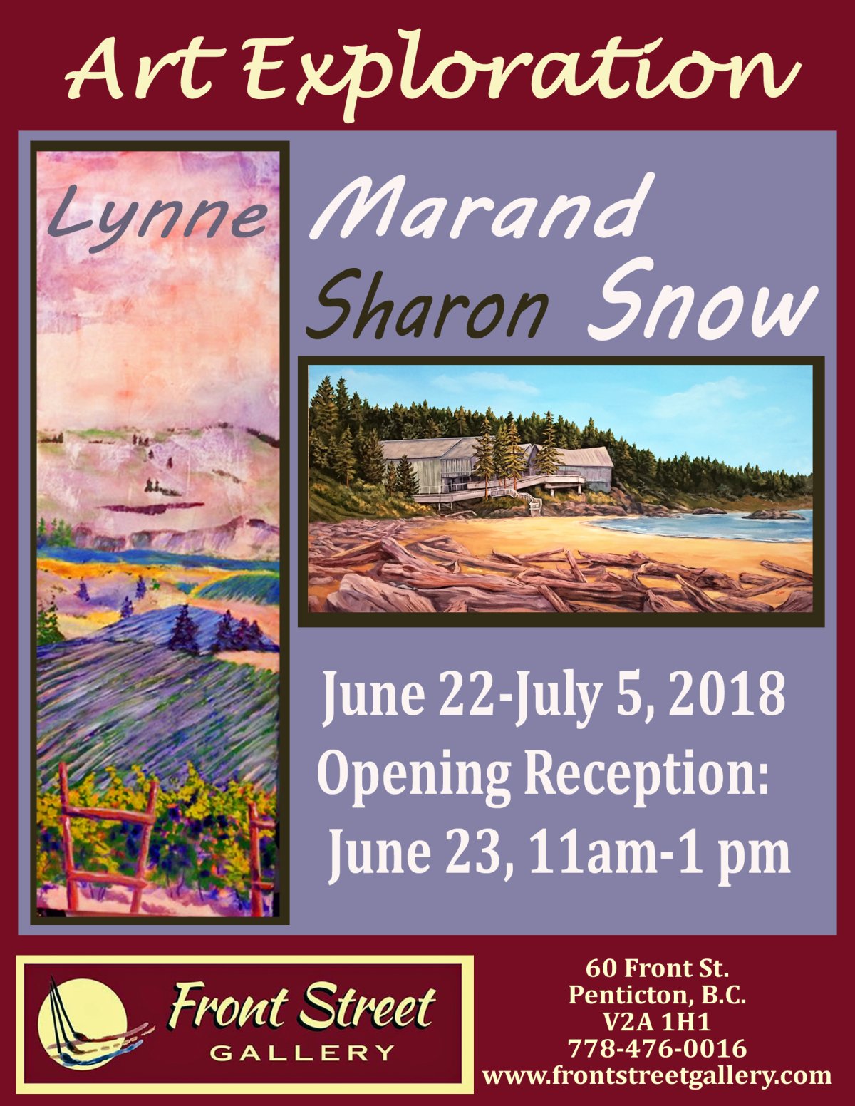 “Art Exploration”- Lynne Marand and Sharon Snow Art Show, June 22-July ...
