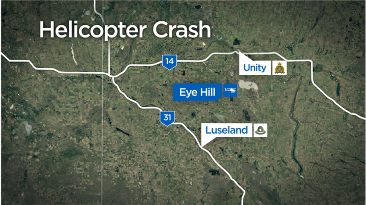 Helicopter spraying field crashes in western Saskatchewan | Globalnews.ca