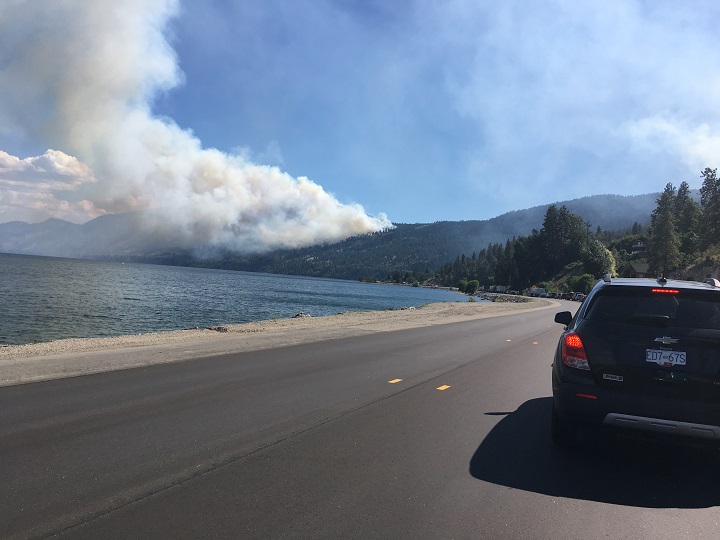 UPDATE: Highway 97 in B.C. reopens to single-lane traffic amid wildfire ...