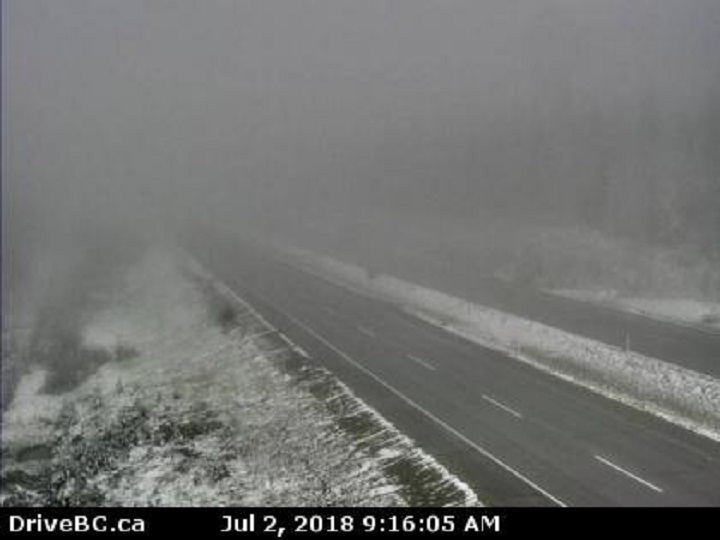 Wet, snowy conditions on Highway 97C this morning - Okanagan ...