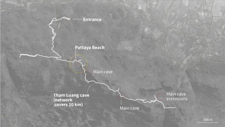 A long, winding look inside a virtual cave like the one 12 Thai boys ...
