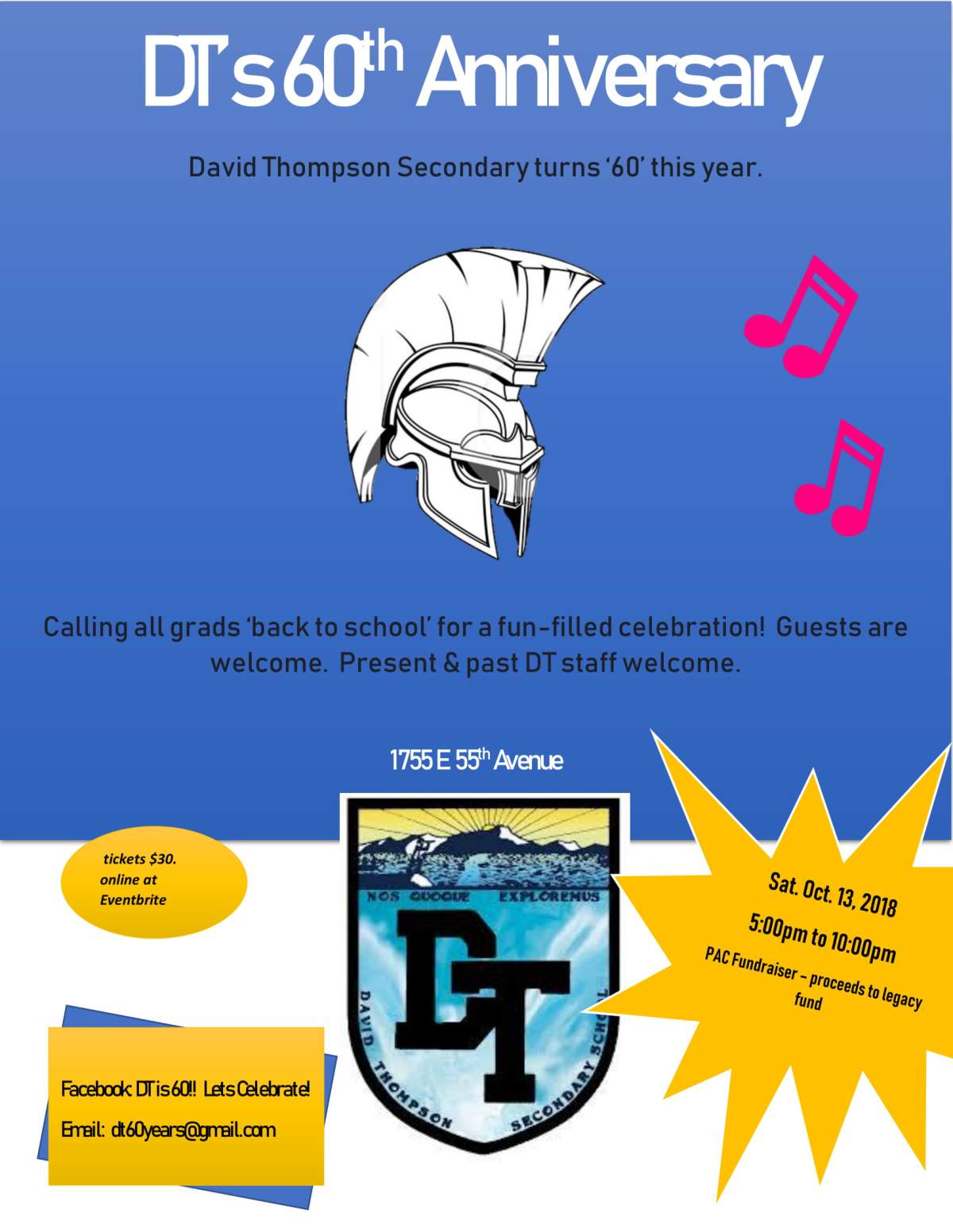David Thompson Secondary School 60th Anniversary celebration ...