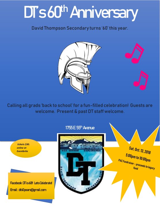 David Thompson Secondary School 60th Anniversary celebration ...