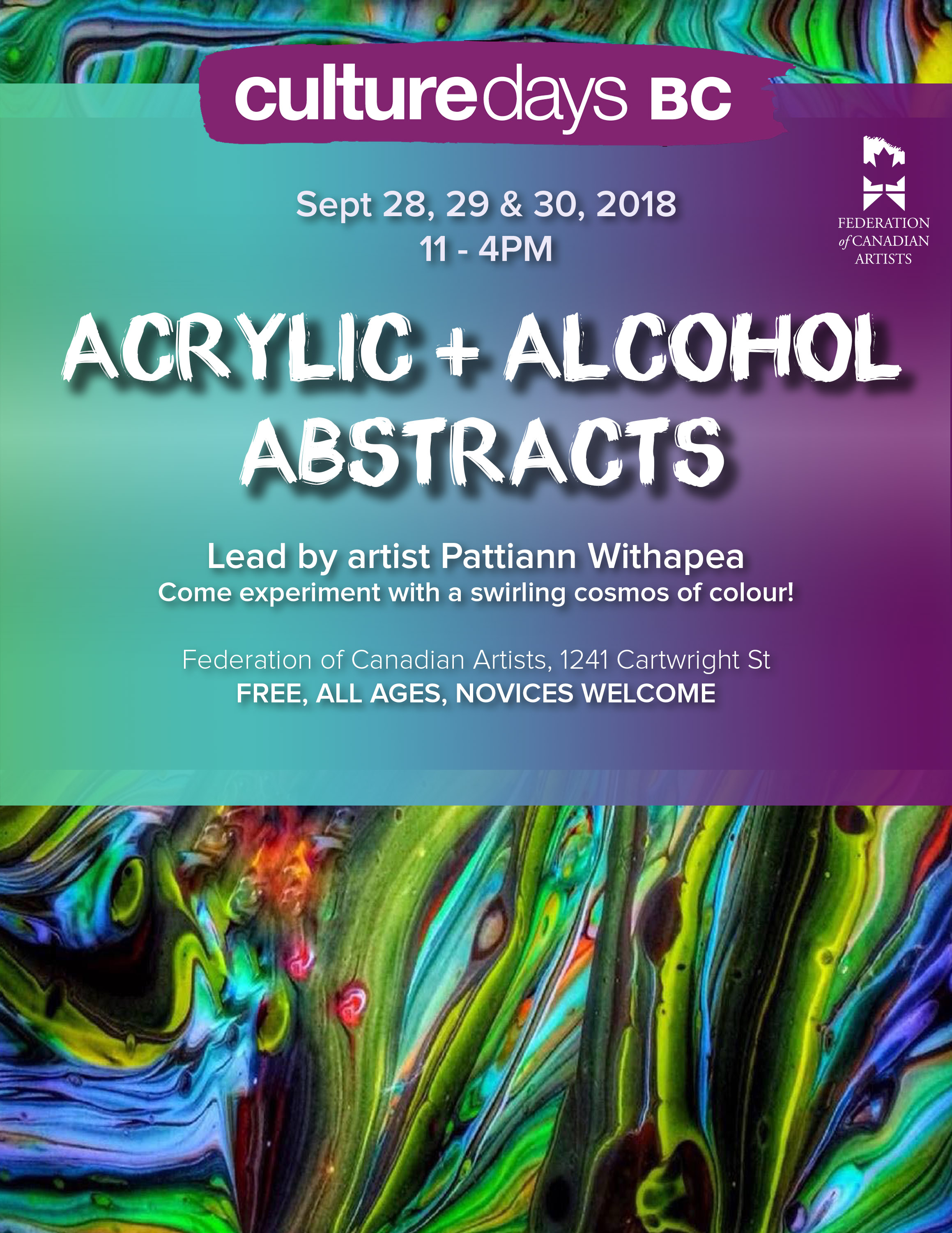 Acrylic + Alcohol Abstracts-BC Culture Days Event - GlobalNews Events