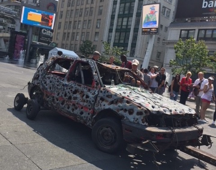 Local Toronto artist tours art installation to protest gun violence ...