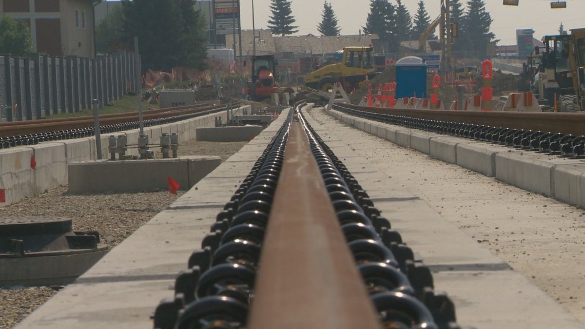 1st piece of rail installed along Edmonton’s Valley Line LRT in Mill ...