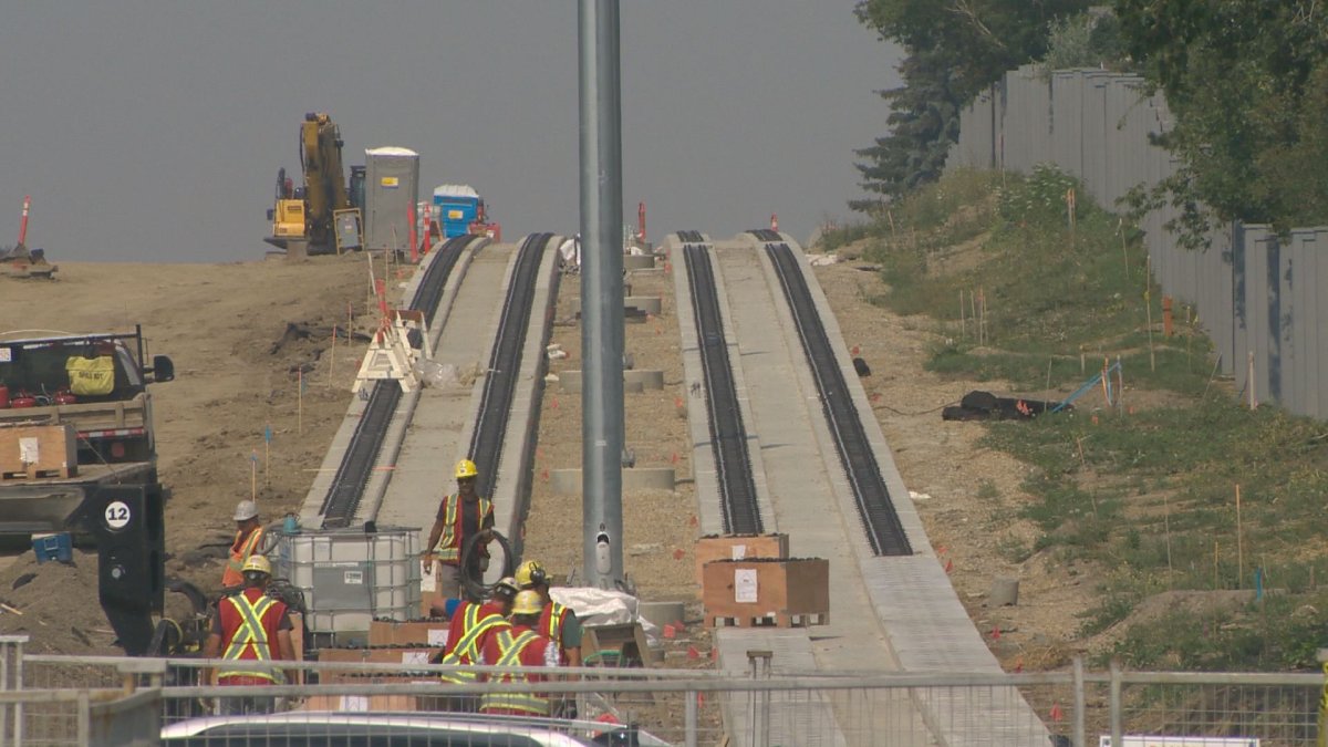 1st piece of rail installed along Edmonton’s Valley Line LRT in Mill ...