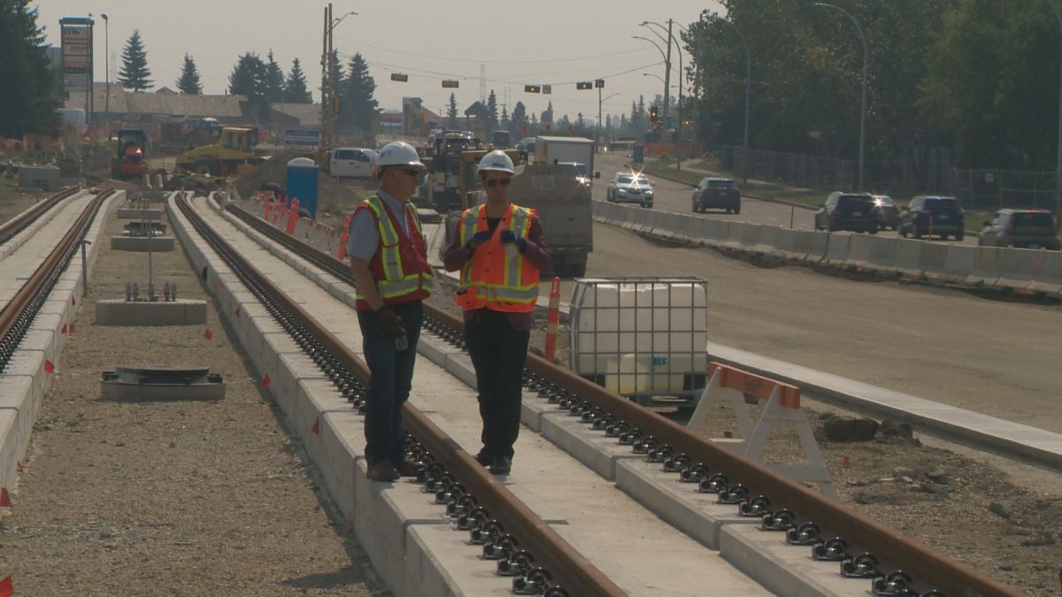 1st piece of rail installed along Edmonton’s Valley Line LRT in Mill ...