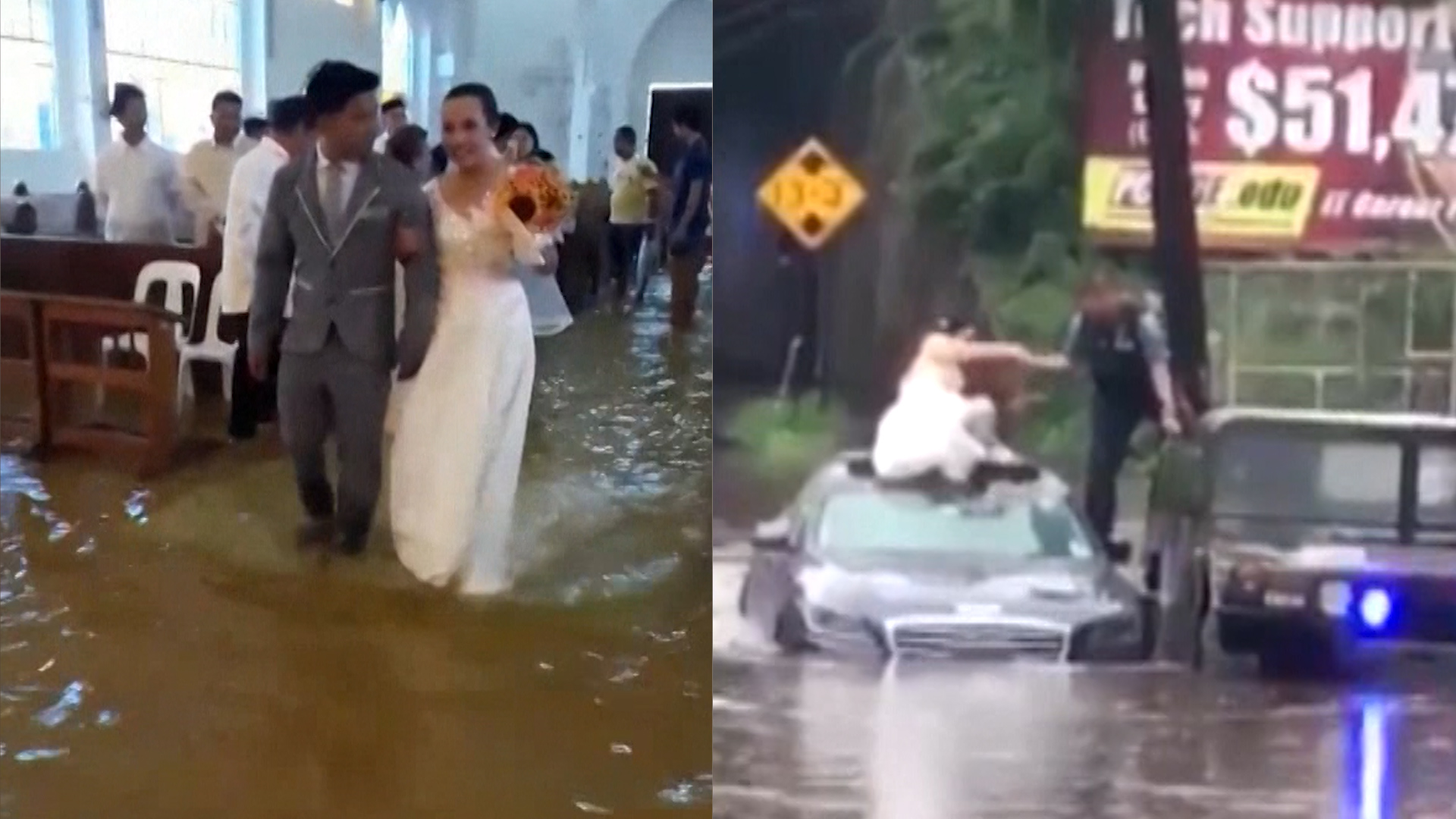 Brides in New Jersey, Philippines don’t let flooding rain on their wedding days - National ...
