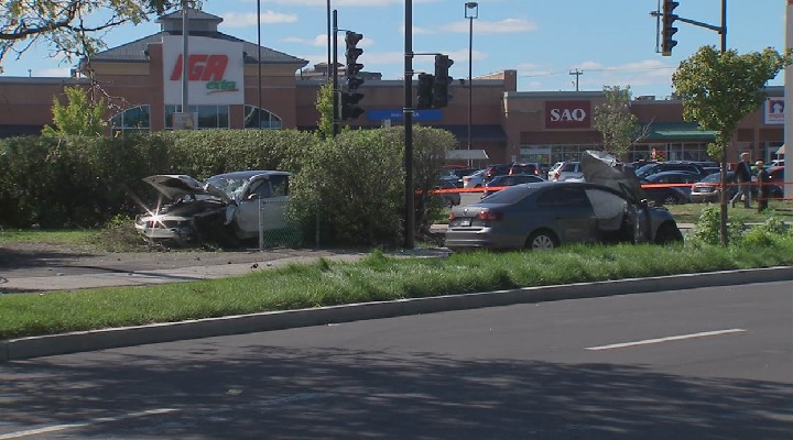 Pedestrian critically injured after 2 vehicles collide at Montreal ...