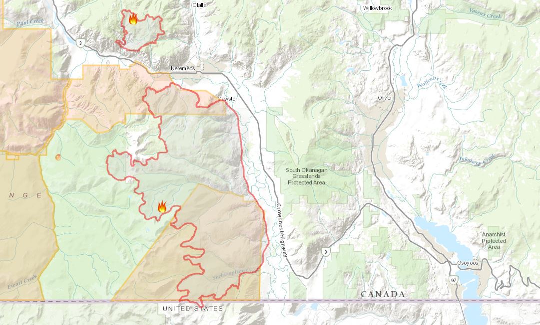 Flames and smoke result of BC Wildfire Service work near Keremeos ...