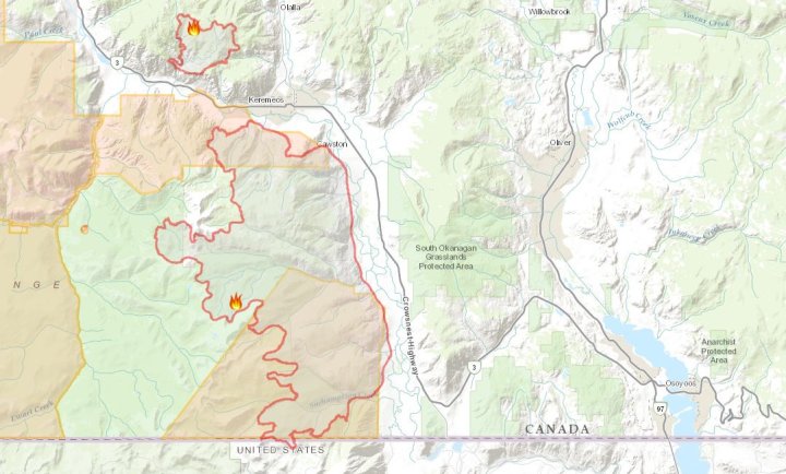 Flames and smoke result of BC Wildfire Service work near Keremeos ...