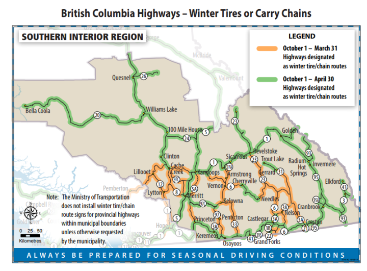 Winter tires mandatory on most B.C. highways starting Oct. 1 ...
