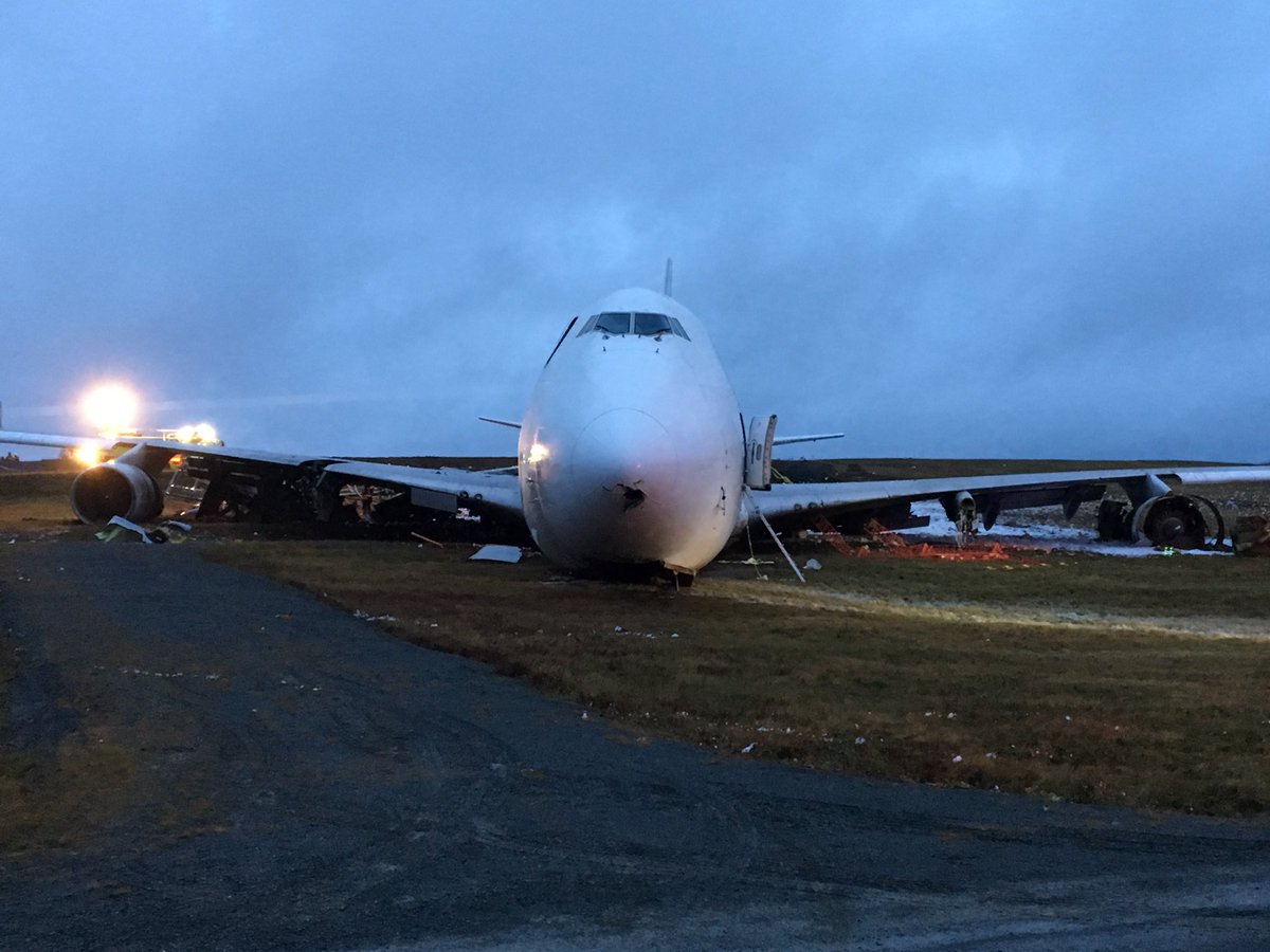 Cargo plane goes off runway at Halifax airport, 4 sent to hospital ...