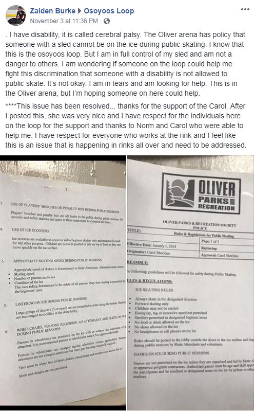 UPDATED: Teen sledge hockey player with cerebral palsy kicked out of ...