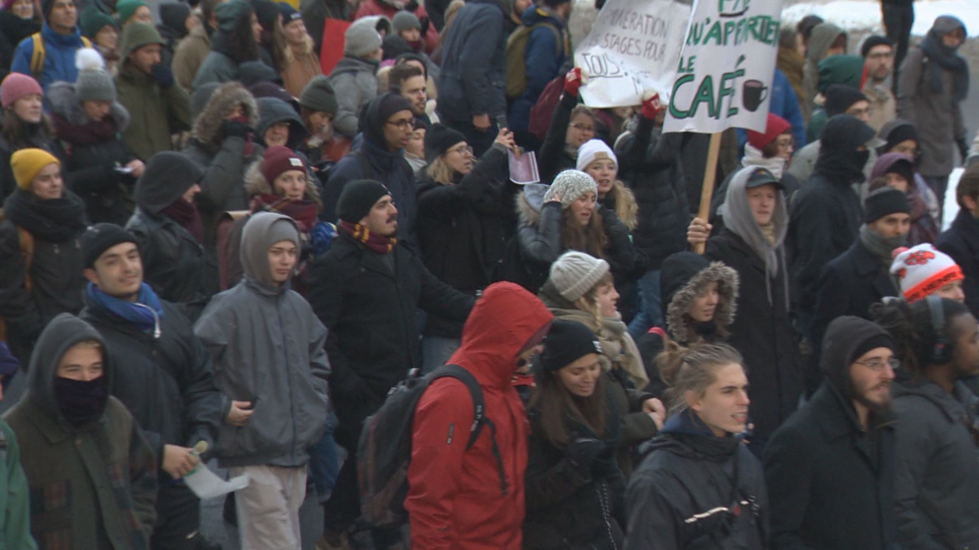 Quebec students take to the street to strike against unpaid internships ...