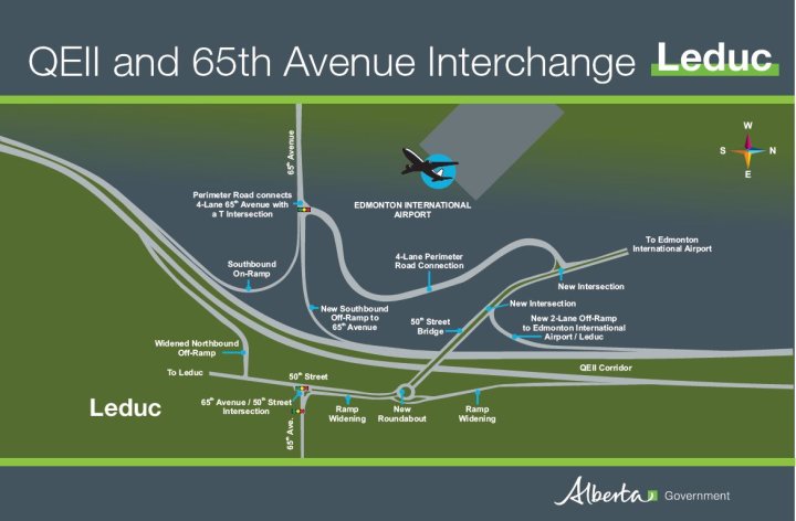 Province pledges $33M for QEII overpass between Leduc and Edmonton ...