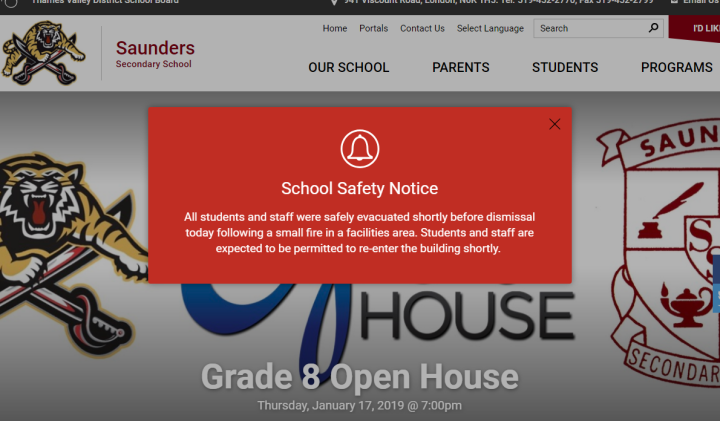 Students and staff safely evacuated after fire at Saunders Secondary ...