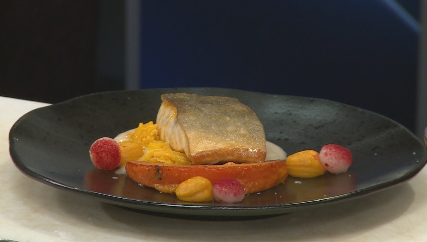 Recipe: Pan fried Arctic char fillet with pumpkin, pear and white wine ...