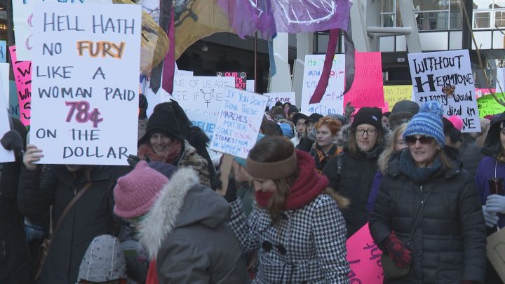 Hundreds brave cold Calgary temperatures for 3rd annual Women’s March ...