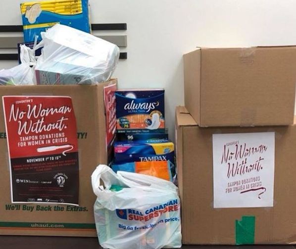 Donation drive collects feminine hygiene products for Edmonton women in ...