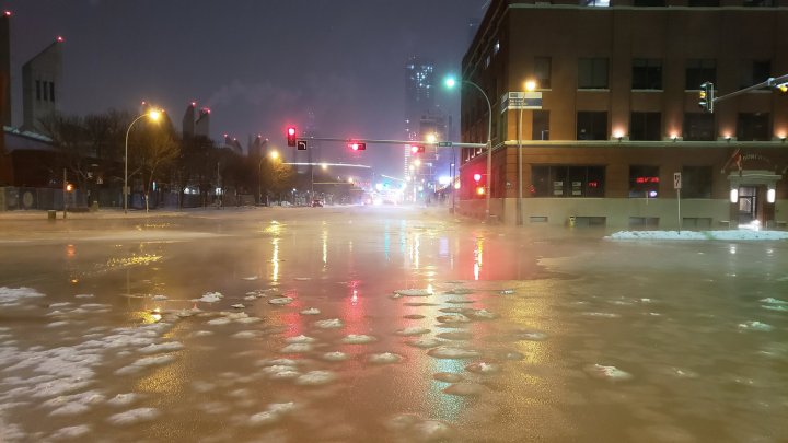Edmonton crews trying to clear ice after water main break, major ...