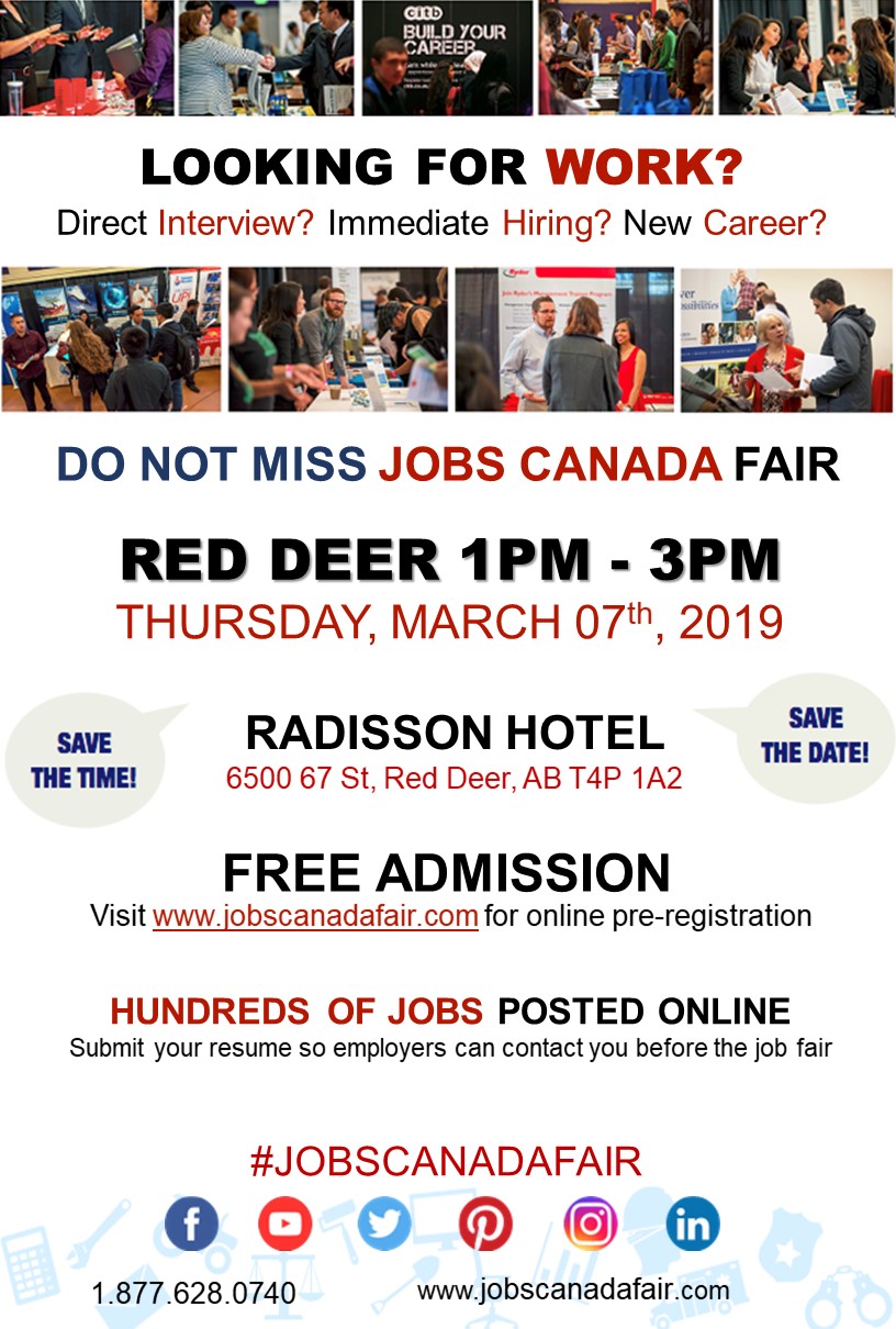 Red Deer Job Fair – March 7th 2019 - GlobalNews Events