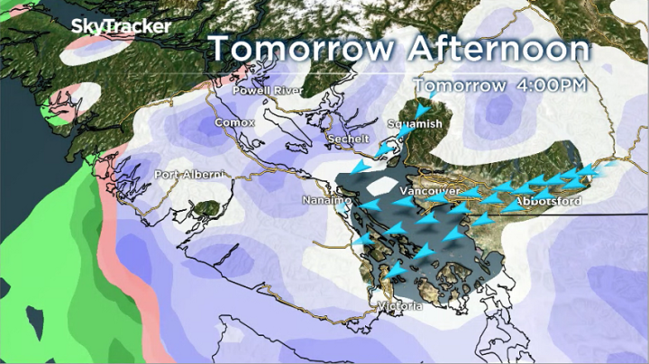 Powerful, icy winds join snow in forecast for Metro Vancouver, South ...