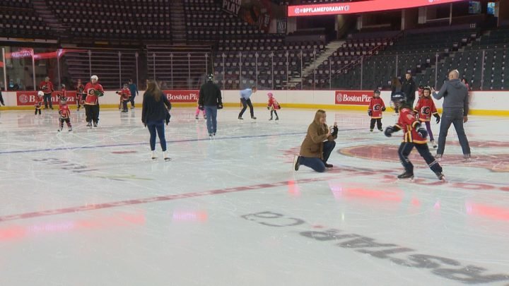 Kids hit Saddledome ice for Calgary ‘Flame for a Day’ event - Calgary ...