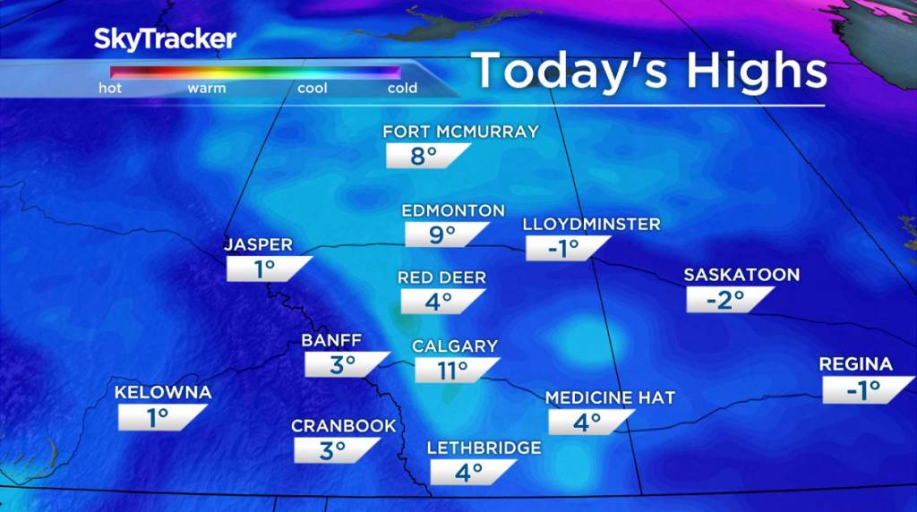 Snow-eating wind and warmth embraced in Calgary Monday, fresh snow ...