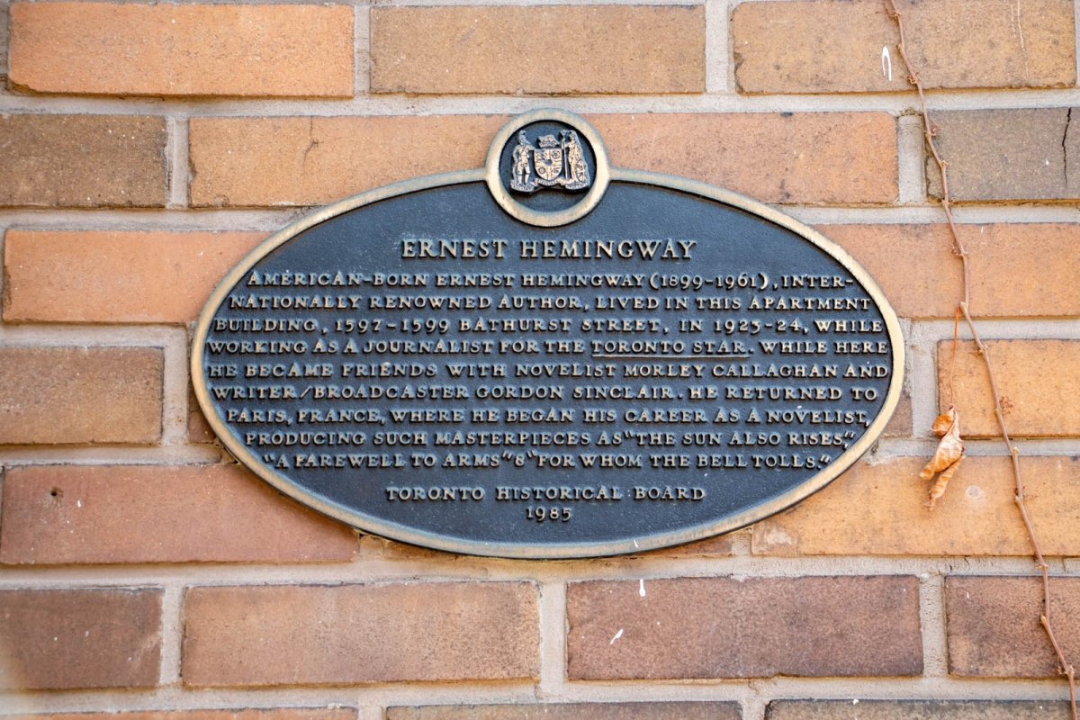 Toronto apartment Ernest Hemingway lived in to go up for sale - Toronto ...