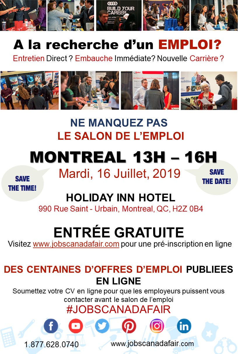 MONTREAL JOB FAIR – JULY 16TH, 2019 - GlobalNews Events