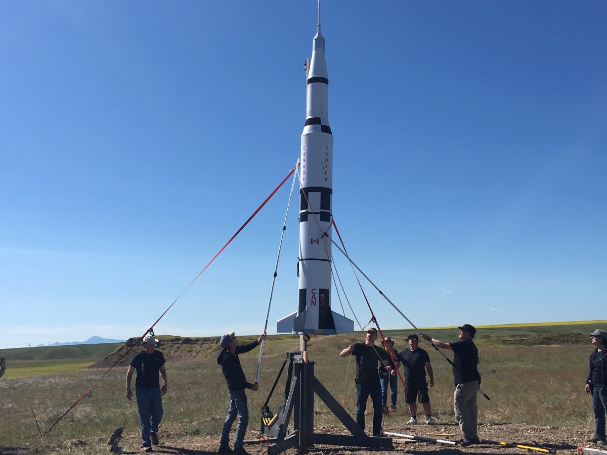 Saturn V rocket model launched in southern Alberta to celebrate moon ...