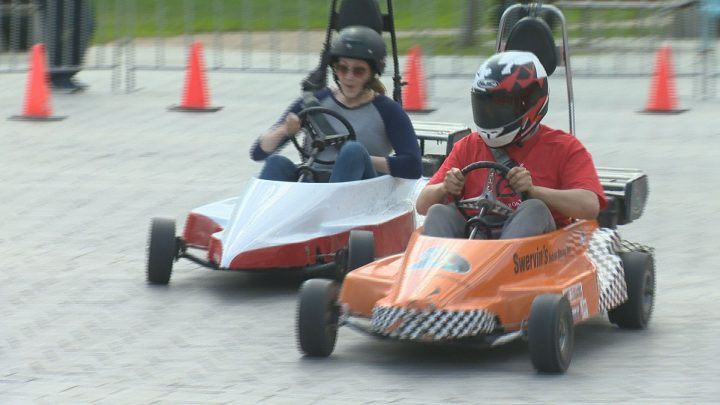 Mini indy-kart race takes over City Square Plaza - Regina | Globalnews.ca