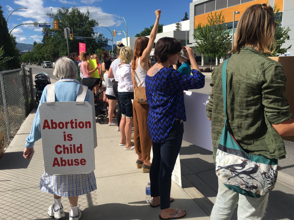 Pro-choice demonstrators grow in numbers outside Kelowna hospital ...