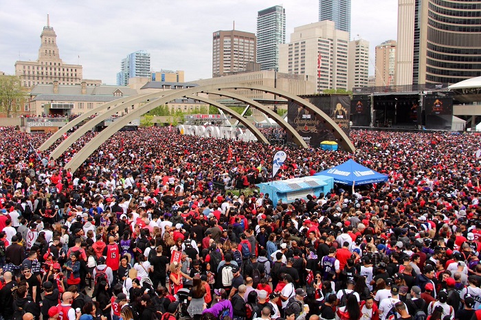 Millions of fans flood downtown Toronto for Raptors victory parade ...