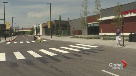 Calgary shopping district paints 3D crosswalks in hopes of slowing ...