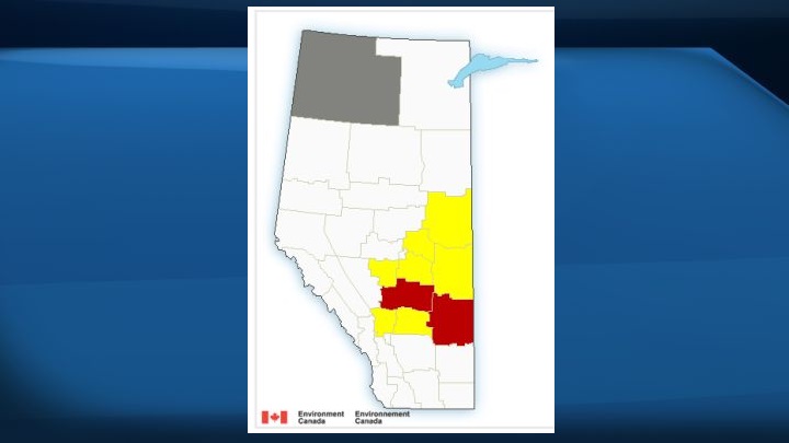 Environment Canada says parts of central Alberta could see ‘nickel ...